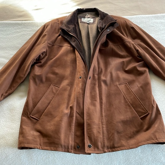 Johnston & Murphy | Jackets & Coats | Two Tone Mens Leather Coat 46 ...